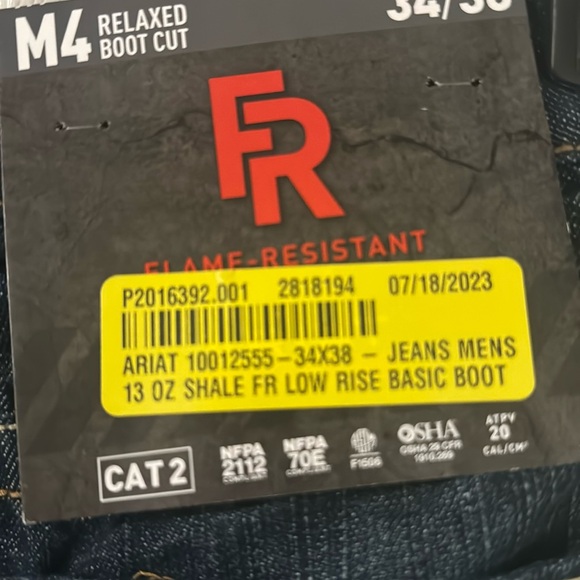 Ariat | Jeans | Ariat M4 Work Fr Jeans Mens Size 34x38 Cat 2 Blue Relaxed Boot Flame Resistant ...